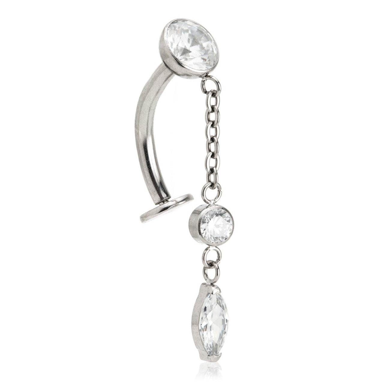 Titanium belly bars – Obsidian Body Piercing