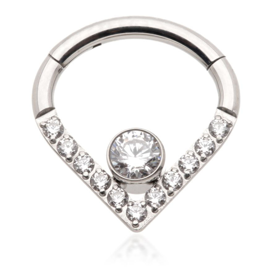 Tear Drop crystals - Titanium Hinged Daith/Septum Ring – Obsidian Body ...