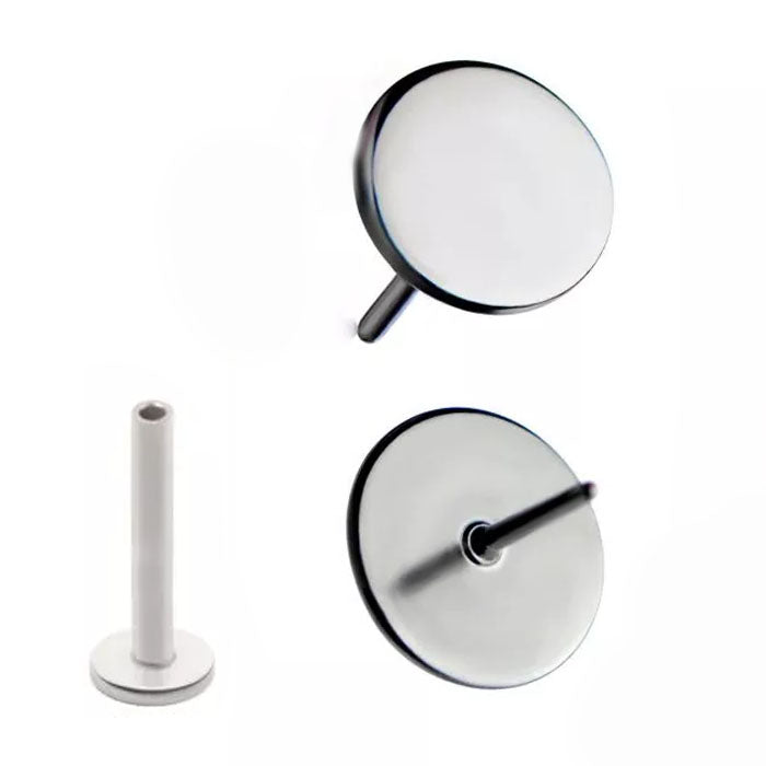 Initial Piercing - Plain push fit disk Labret – Obsidian Body Piercing