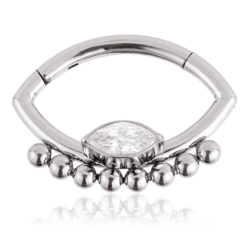 Titanium Hinged Daith Ring – Obsidian Body Piercing