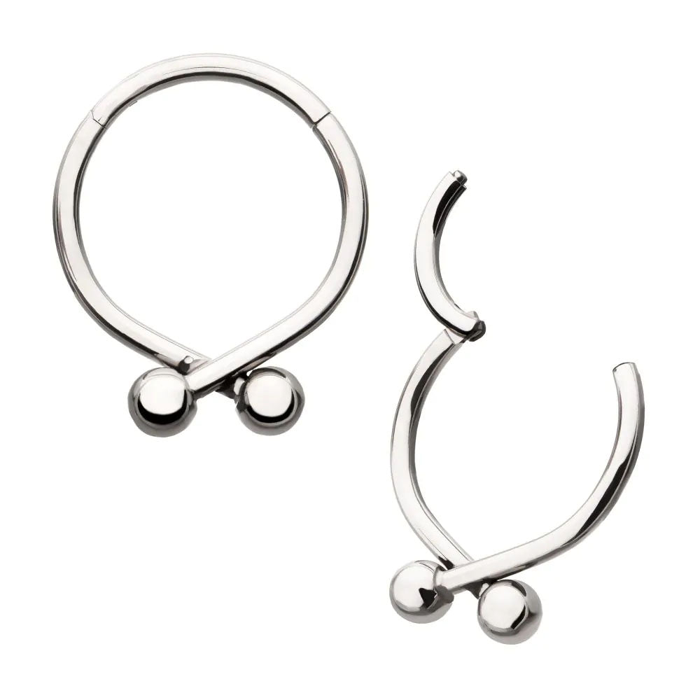 Initial Piercing - Twister ball hinged ring – Obsidian Body Piercing