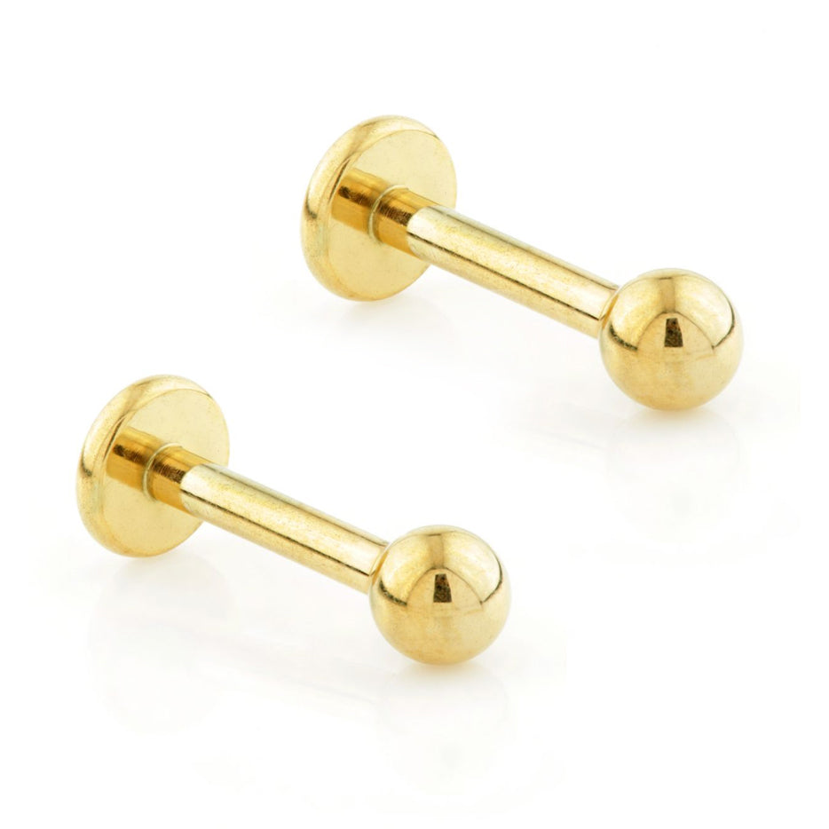 Initial Piercing - Yellow gold Titanium PVD Labrets – Obsidian Body ...